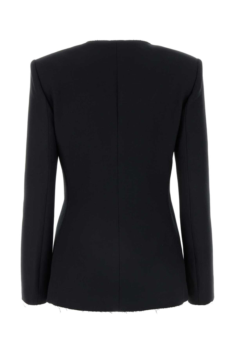 Msgm Black Stretch Polyester Blend Blazer | Balardi
