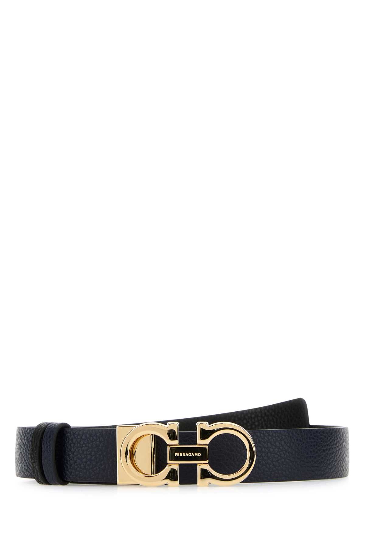 Salvatore Ferragamo Midnight Blue Leather Reversible Belt – Balardi