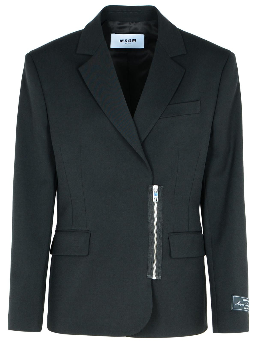 Msgm Black Polyester Blend Jacket | Balardi