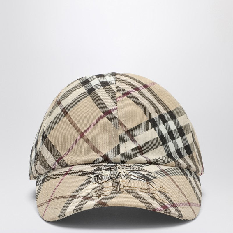 Burberry Check Motif Baseball Cap With Ekd Embroidery | Balardi