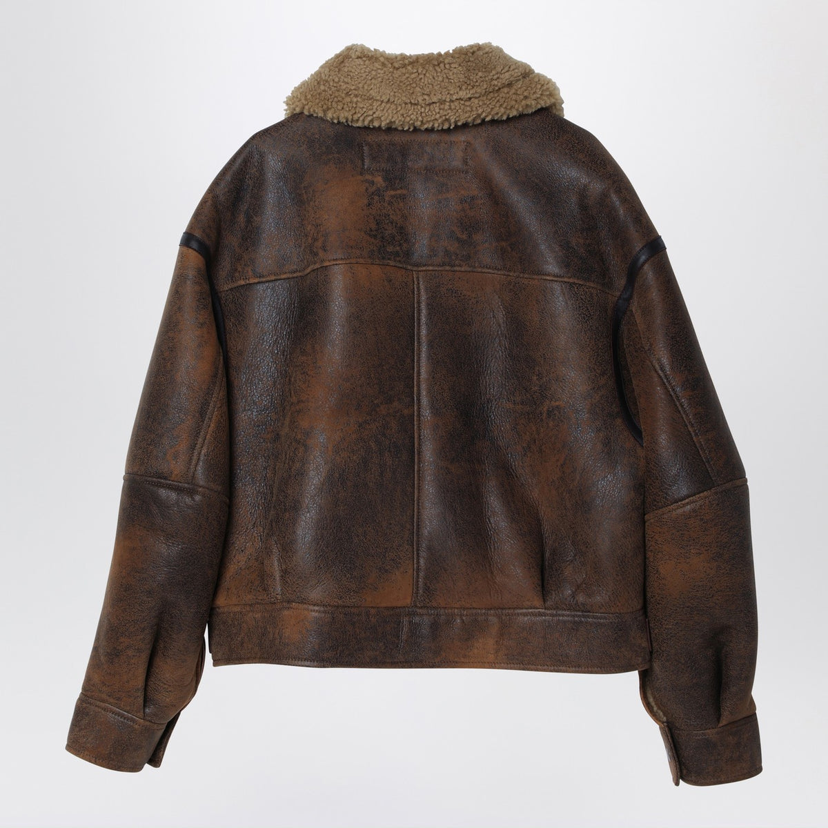 Acne Studios Brown Leather Shearling Jacket | Balardi