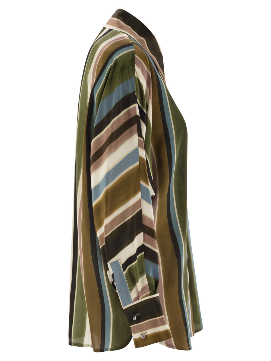 Max Mara Studio Arpe Shirt In Patterned Crepe De Chine | Balardi