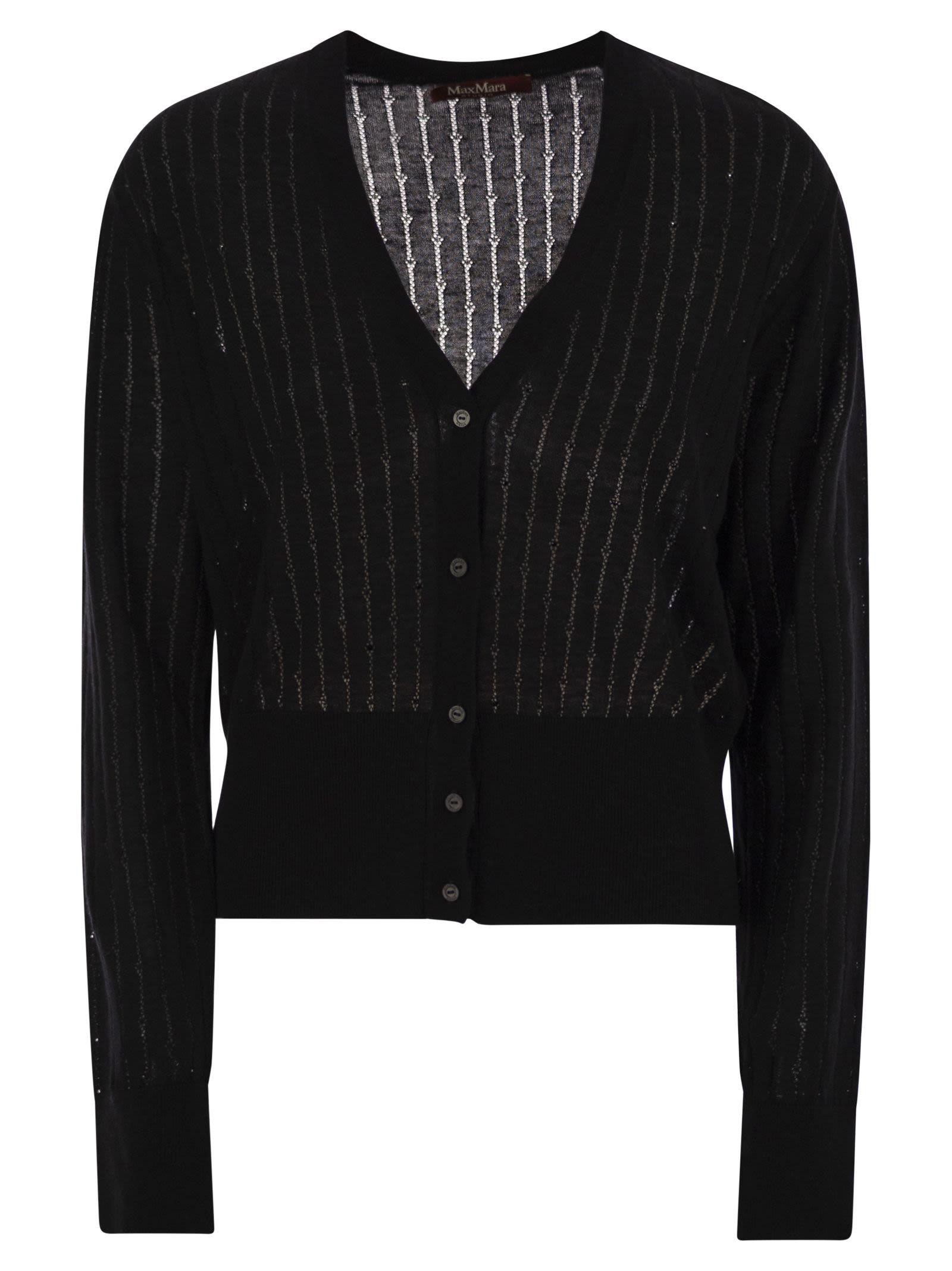 Max Mara Studio Nogara Wool And Silk Cardigan With Sequins – Balardi
