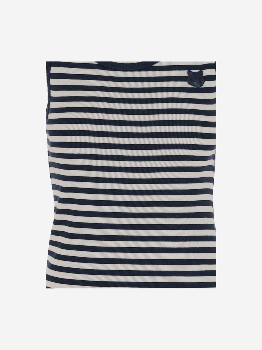 Maison Kitsune' Stretch Cotton Tank Top With Logo | Balardi