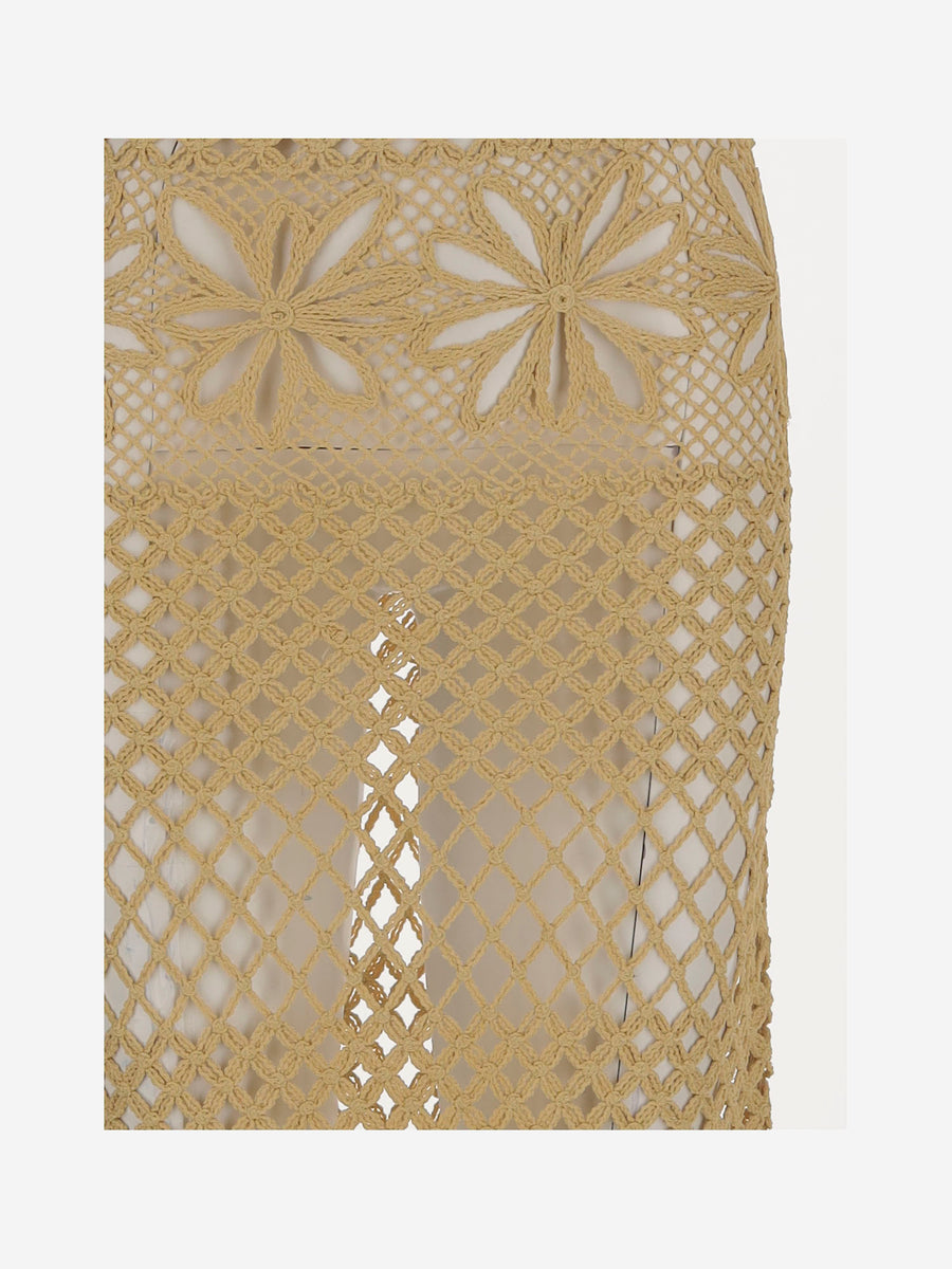 Pinko Long Skirt Made Of Viscose Blend With Patterned Crochet Effect ...