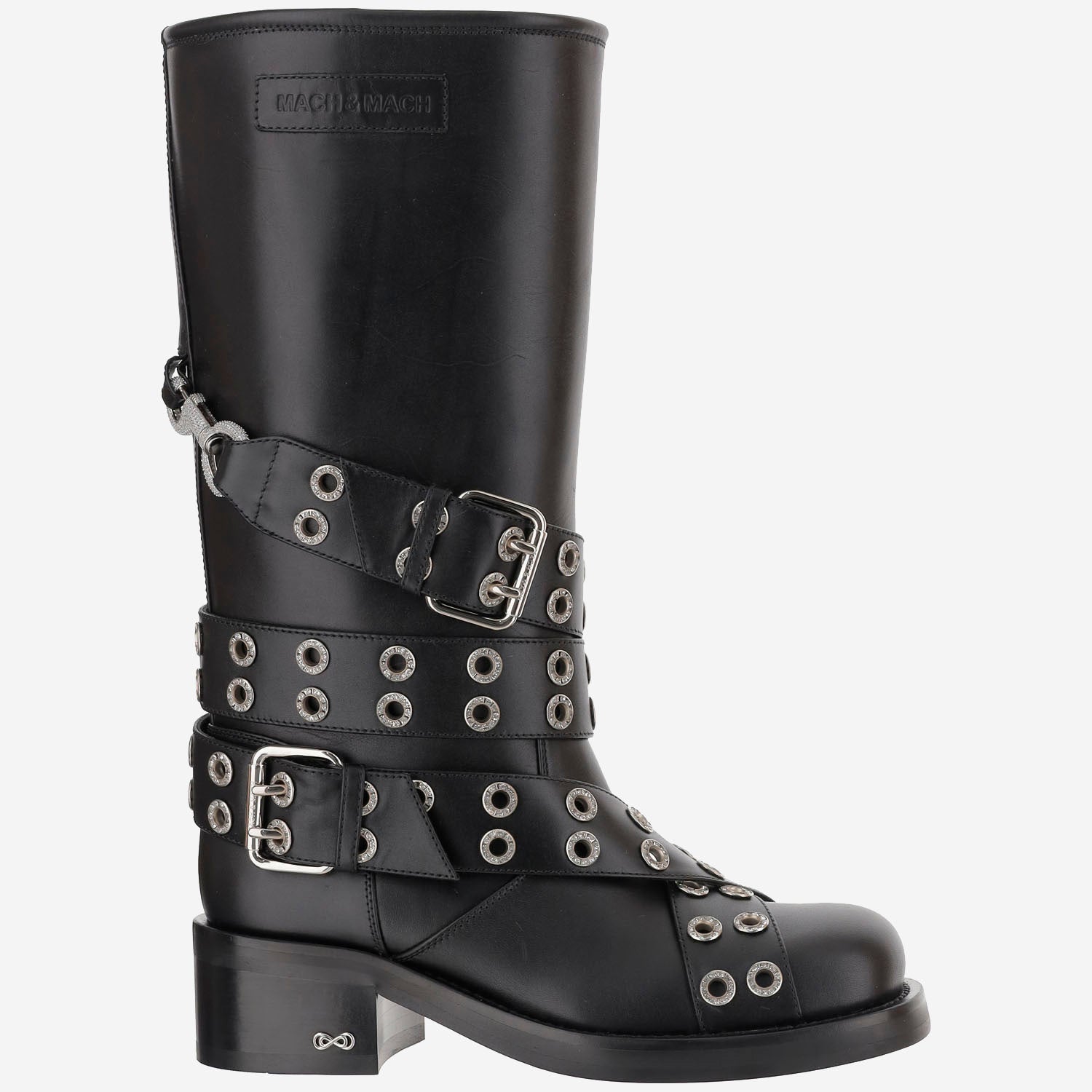 Mach & Mach Leather Combat Boots With Straps And Eyelets – Balardi