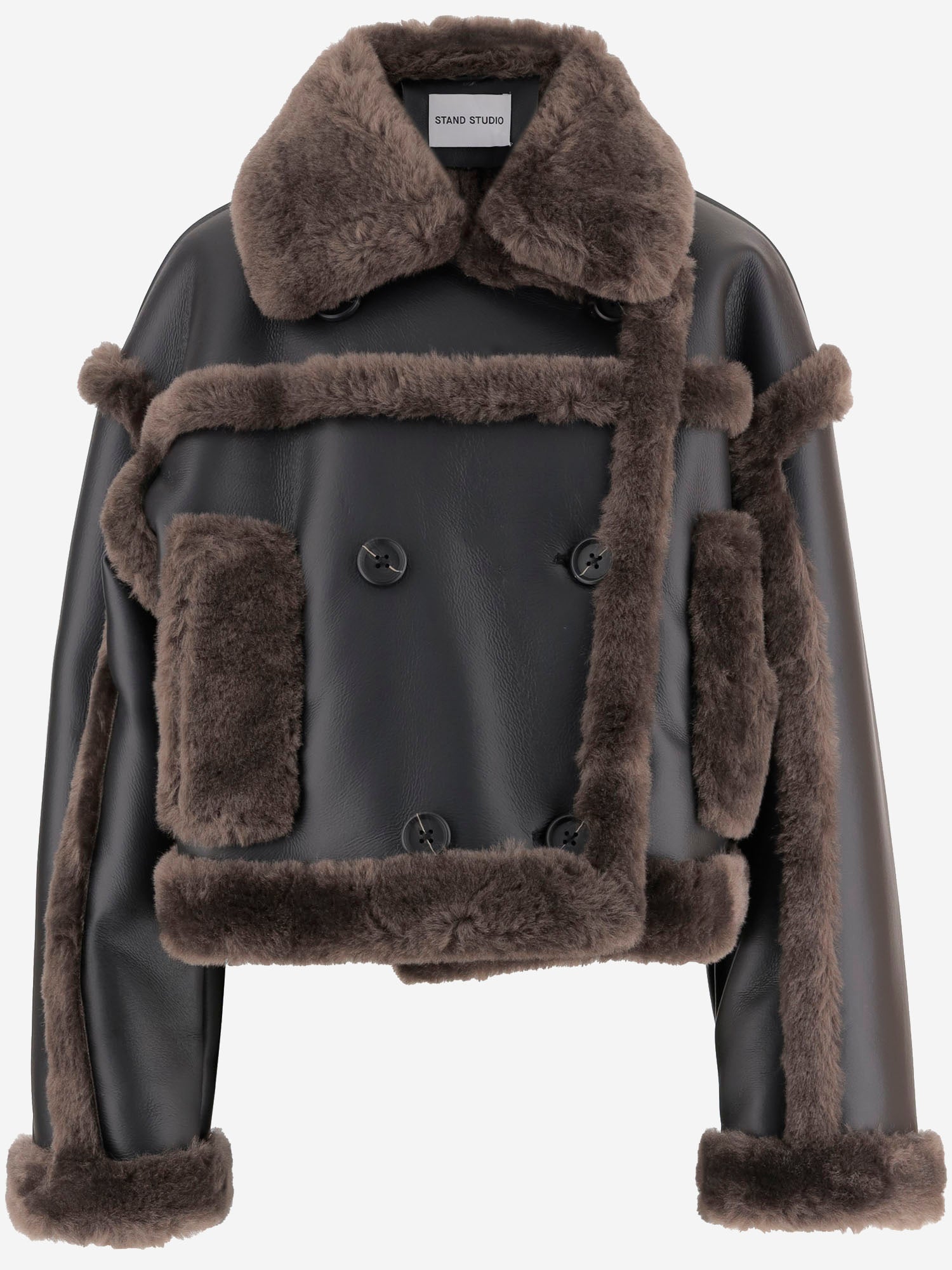 Stand Studio Kristy Synthetic Leather Jacket With Fur Details – Balardi