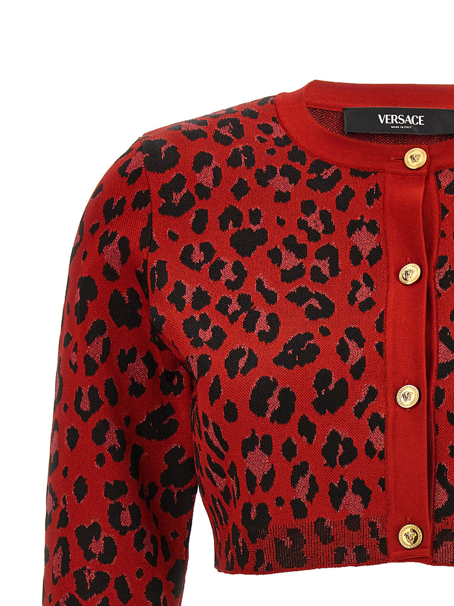 Versace Animal Print Cropped Cardigan | Balardi