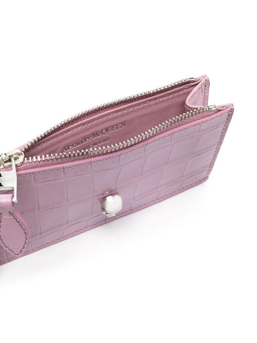 Alexander Mc Queen Skull Zipped Leather Credit Card Case | Balardi