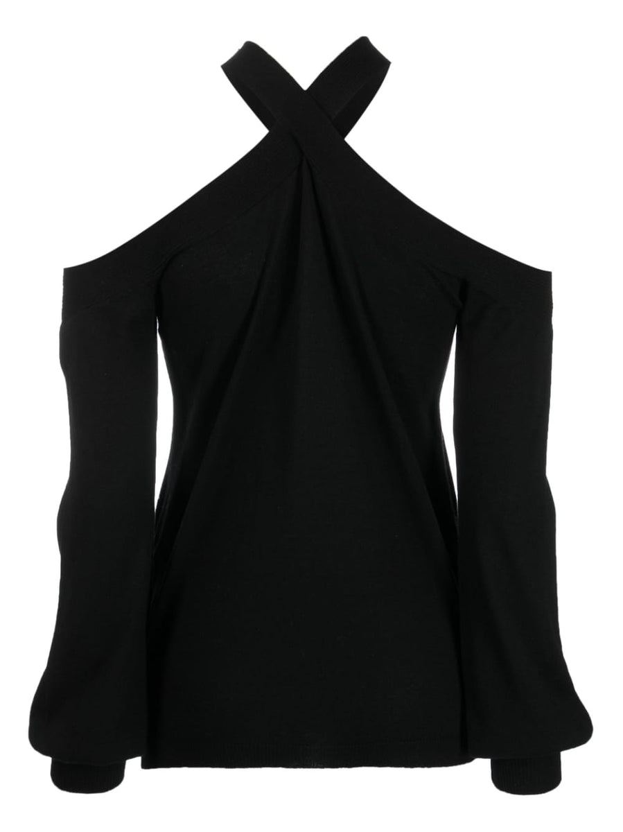 Snobby Sheep Cashmere Blend Crossed Neck Sweater | Balardi