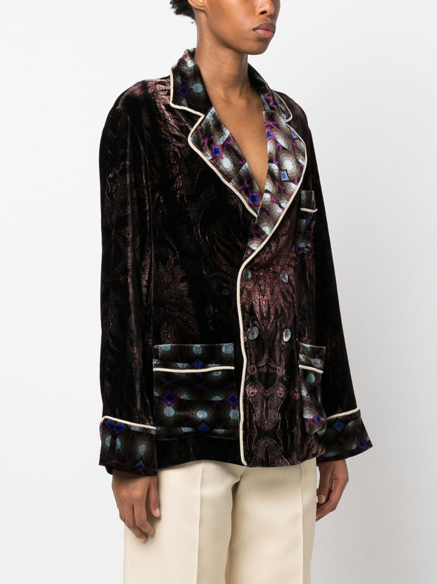 Pierre Louis Mascia Double Breasted Silk Blend Jacket | Balardi