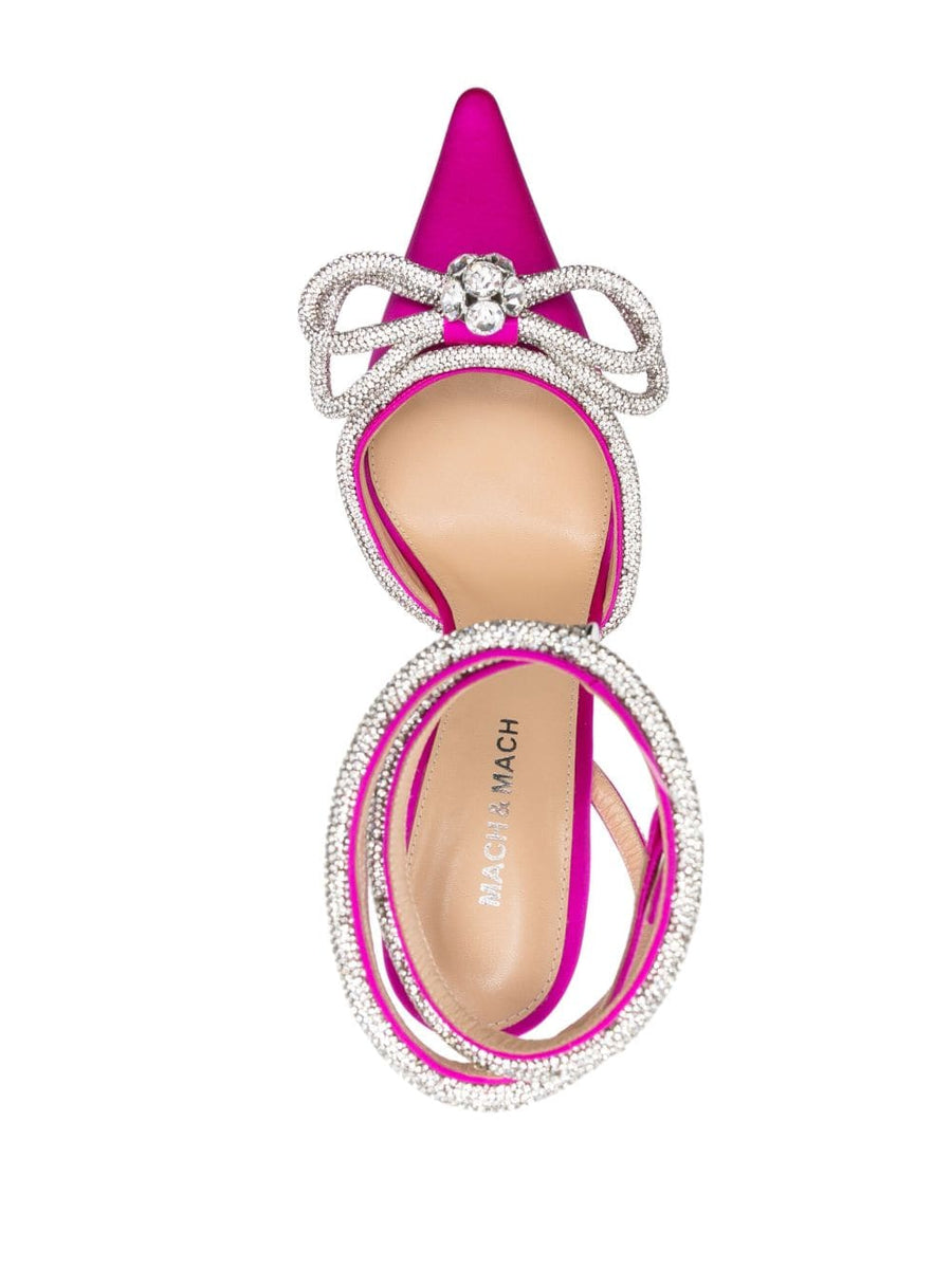 Mach & Mach Pre Double Bow Silk Satin High Heel Pumps | Balardi