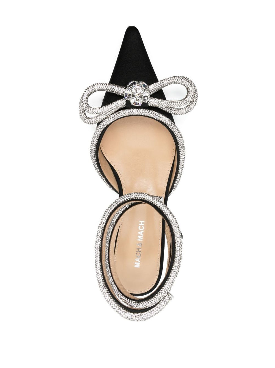 Mach & Mach Pre Double Bow Satin Slingback Ballet Flats | Balardi