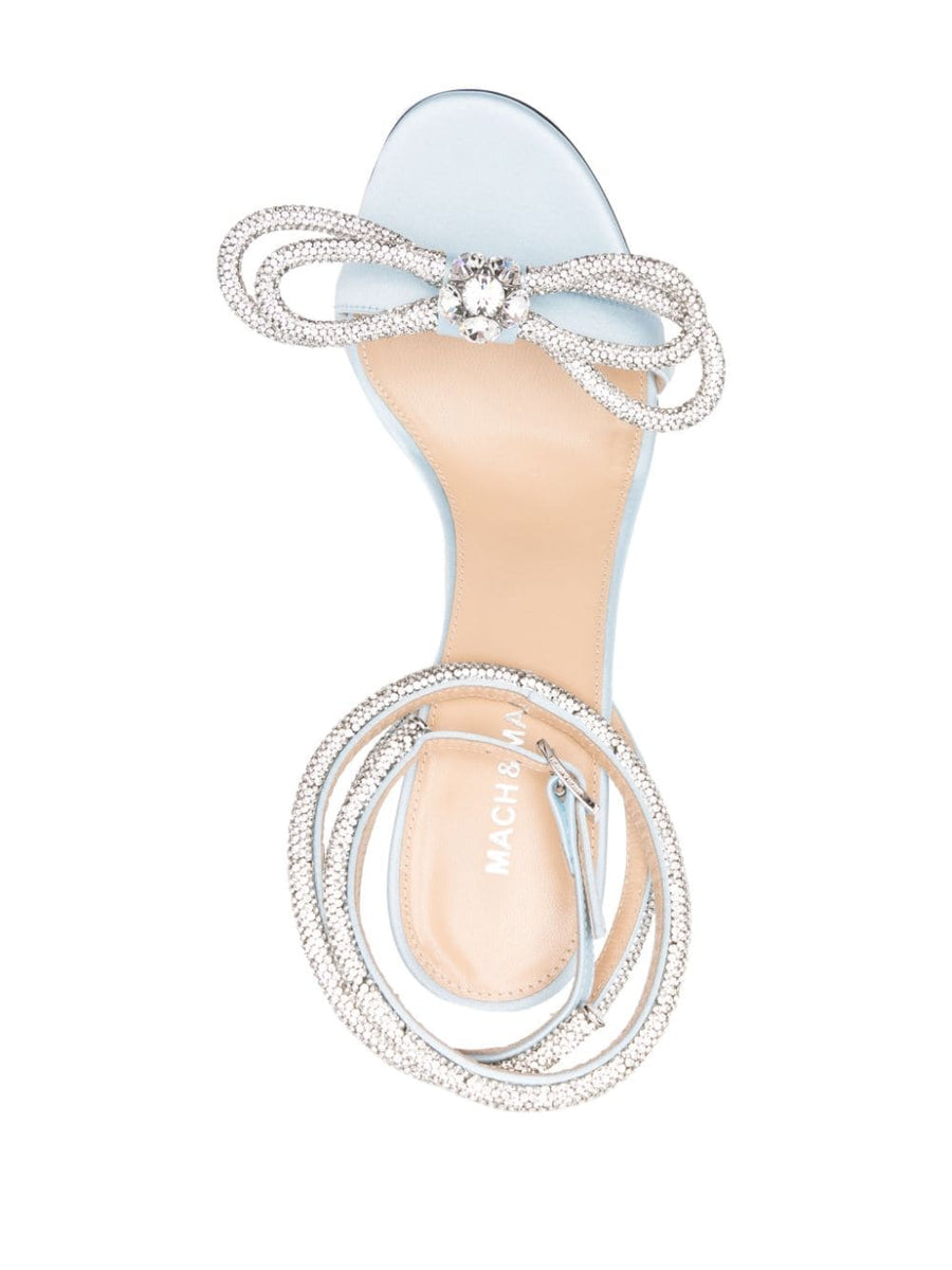 Mach & Mach Pre Double Bow Satin High Heel Sandals | Balardi