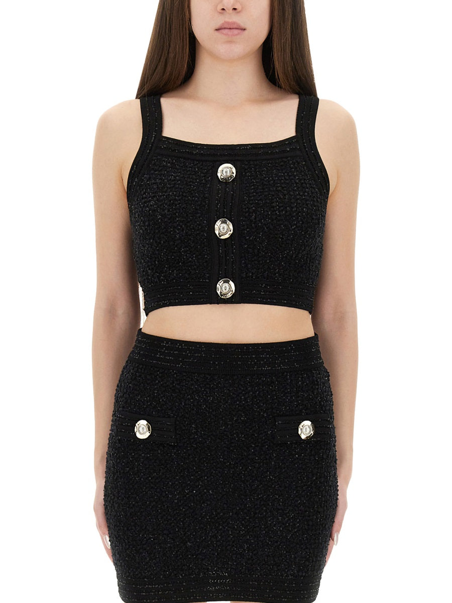 Balmain Tweed Crop Top – Balardi