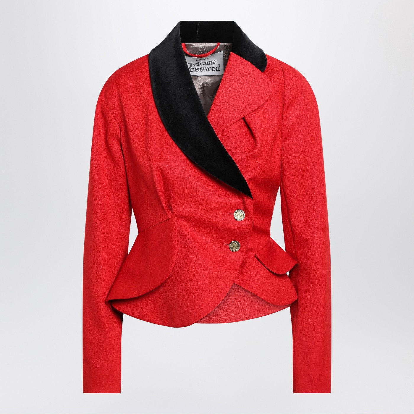 Vivienne Westwood Stormy Red Asymmetrical Wool Jacket – Balardi