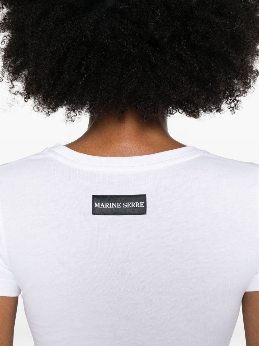 Marine Serre Logo Cotton T Shirt | Balardi