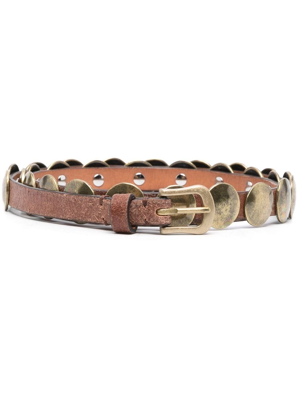 Golden Goose Belt Trinidad Thin Washed Leather Flesh Side With Studs ...