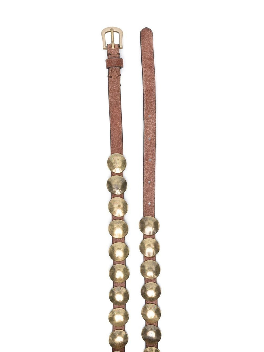 Golden Goose Belt Trinidad Thin Washed Leather Flesh Side With Studs ...