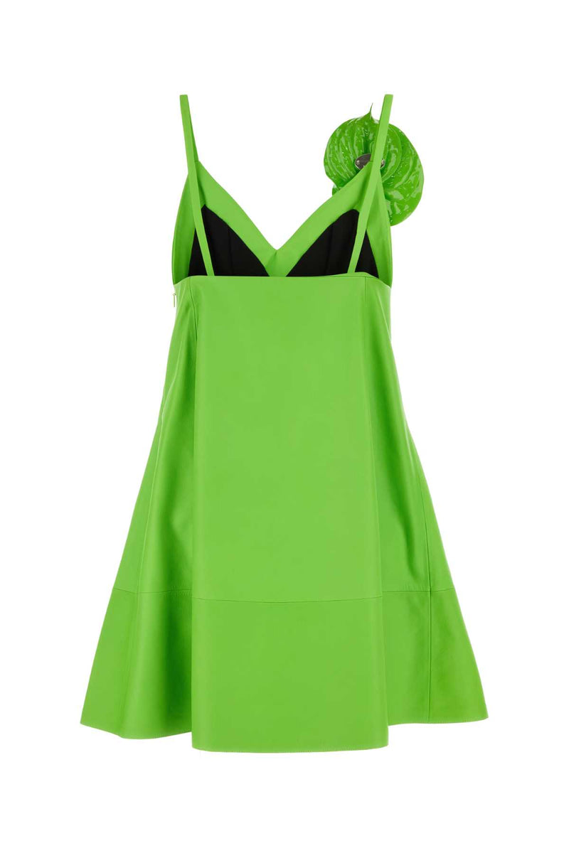 Loewe Fluo Green Leather Mini Dress | Balardi