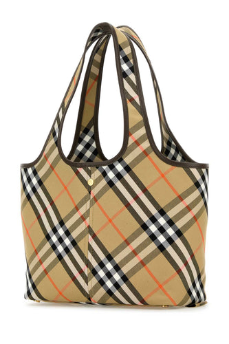 Burberry Embroidered Canvas Small Check Shopping Bag | Balardi