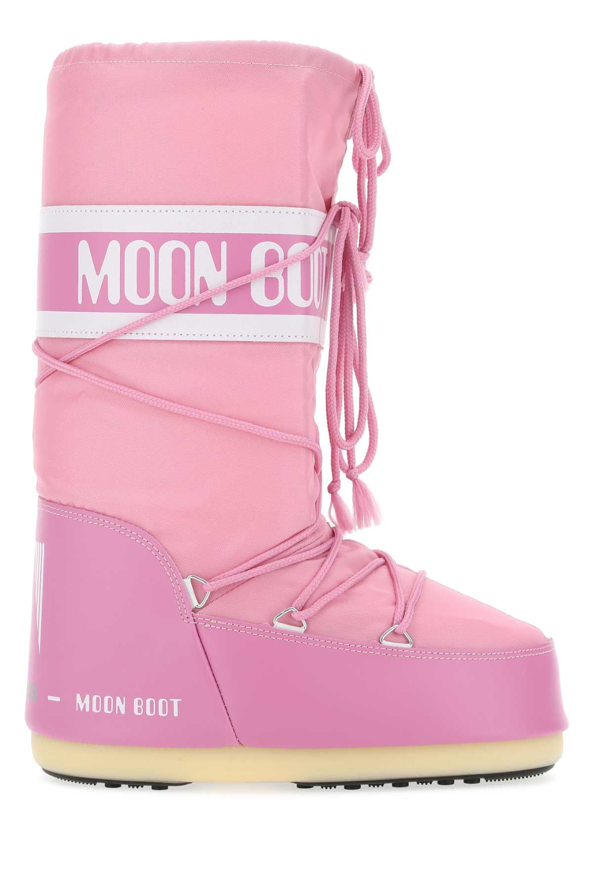 Moon Boot Pink Nylon And Synthetic Leather Icon Boots – Balardi