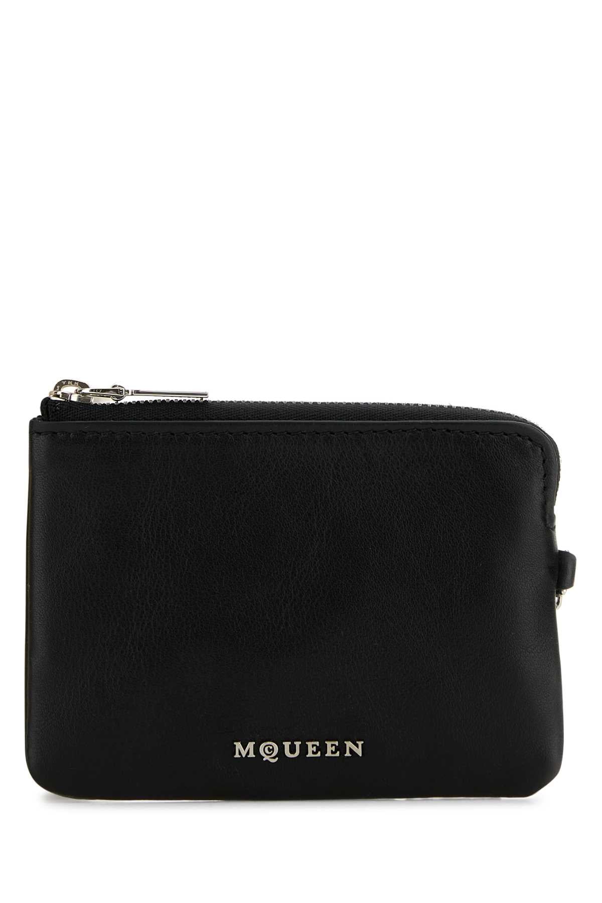 Alexander Mcqueen Black Leather Sling Card Holder – Balardi