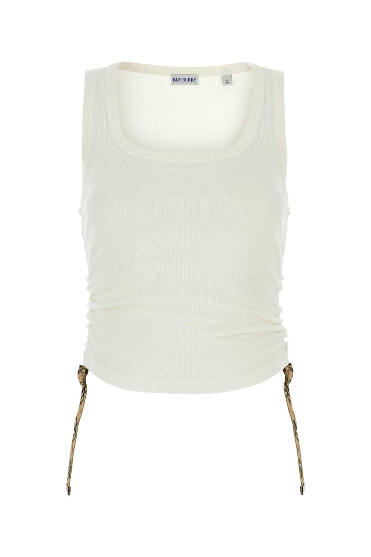 Burberry White Stretch Cotton Tank Top – Balardi
