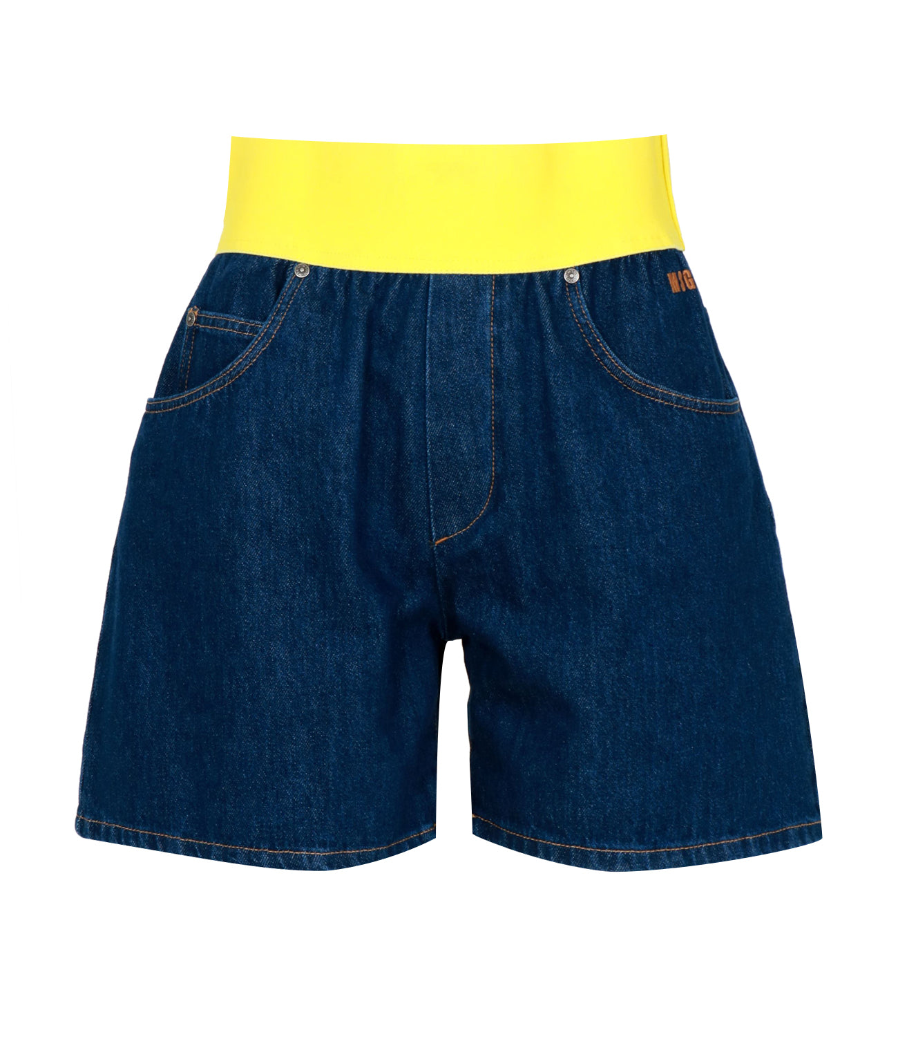 Shorts msgm denim + jaune néon – Balardi