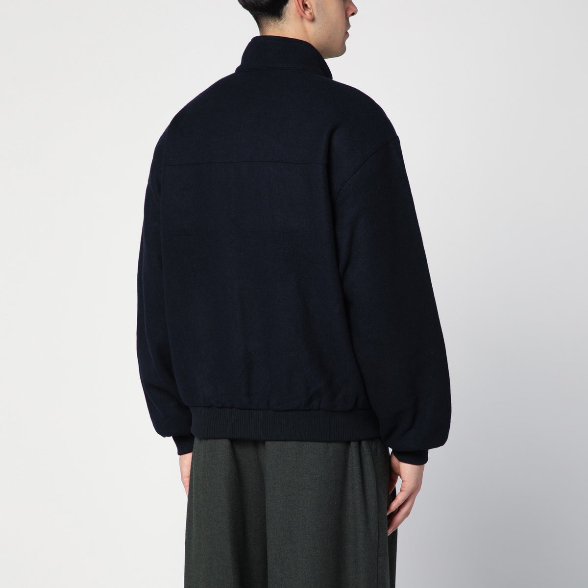 New Amsterdam Surf Association Black Wool Blend Bomber Jacket | Balardi