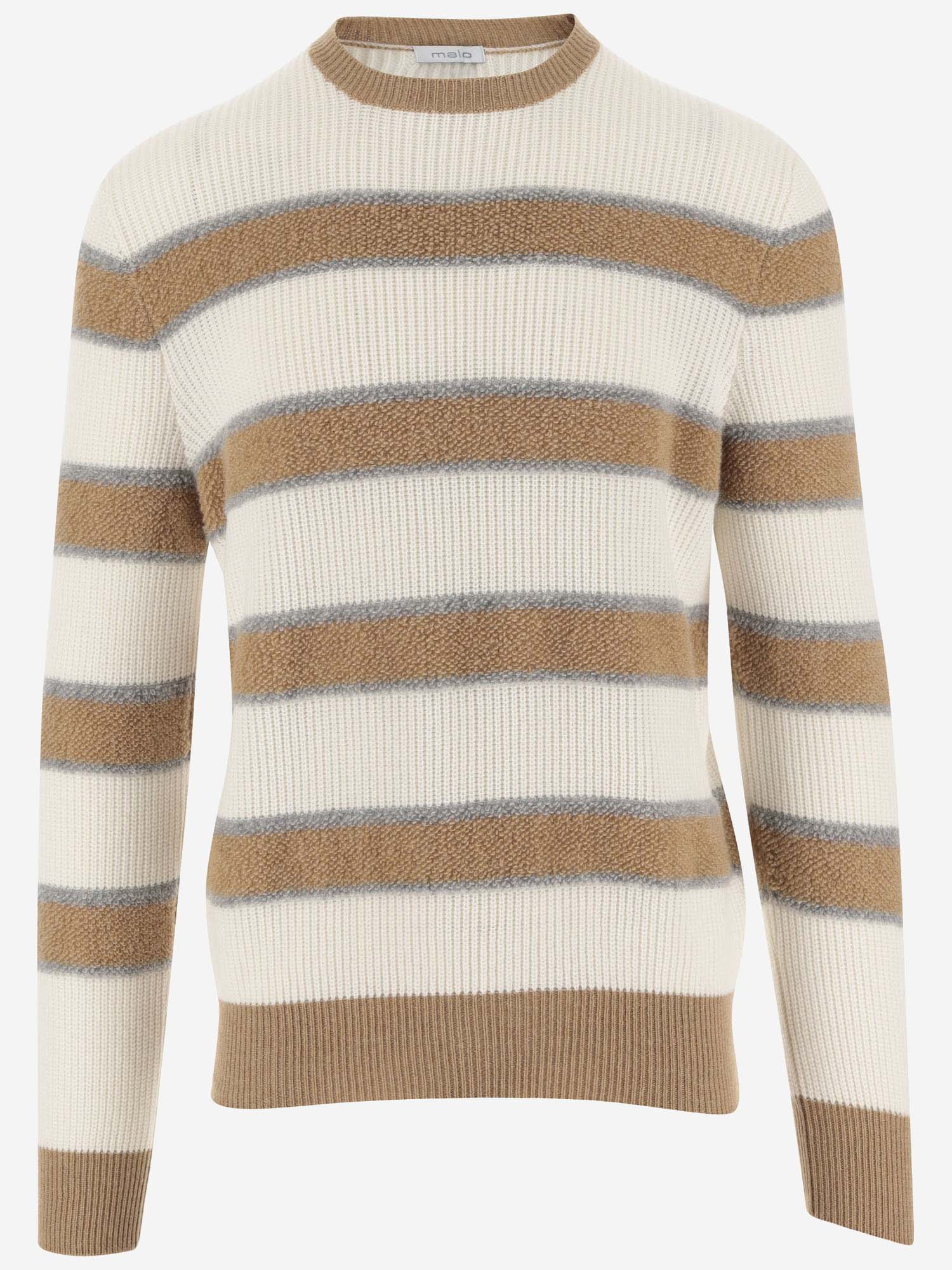 Malo Cashmere Sweater With Striped Pattern – Balardi