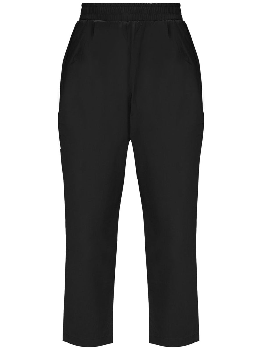 Family First Black Stretch Cotton Tapered Trousers | Balardi