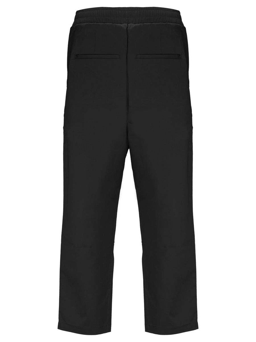 Family First Black Stretch Cotton Tapered Trousers | Balardi