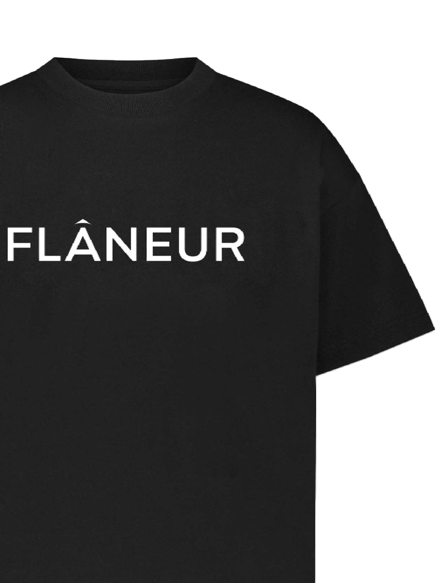 Flaneur Printed Logo Black T Shirt | Balardi