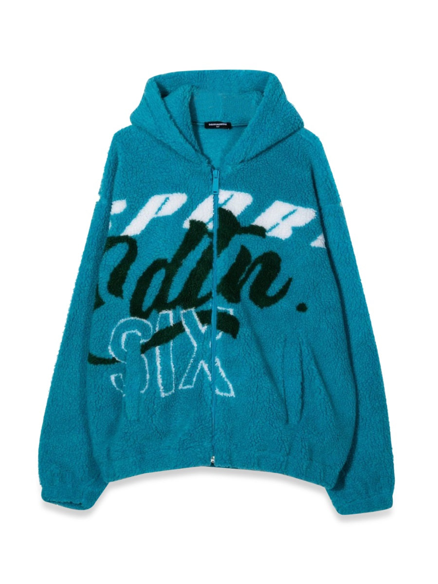 Dsquared Felpa Jacquard Fur Con Zip E Cappuccio – Balardi