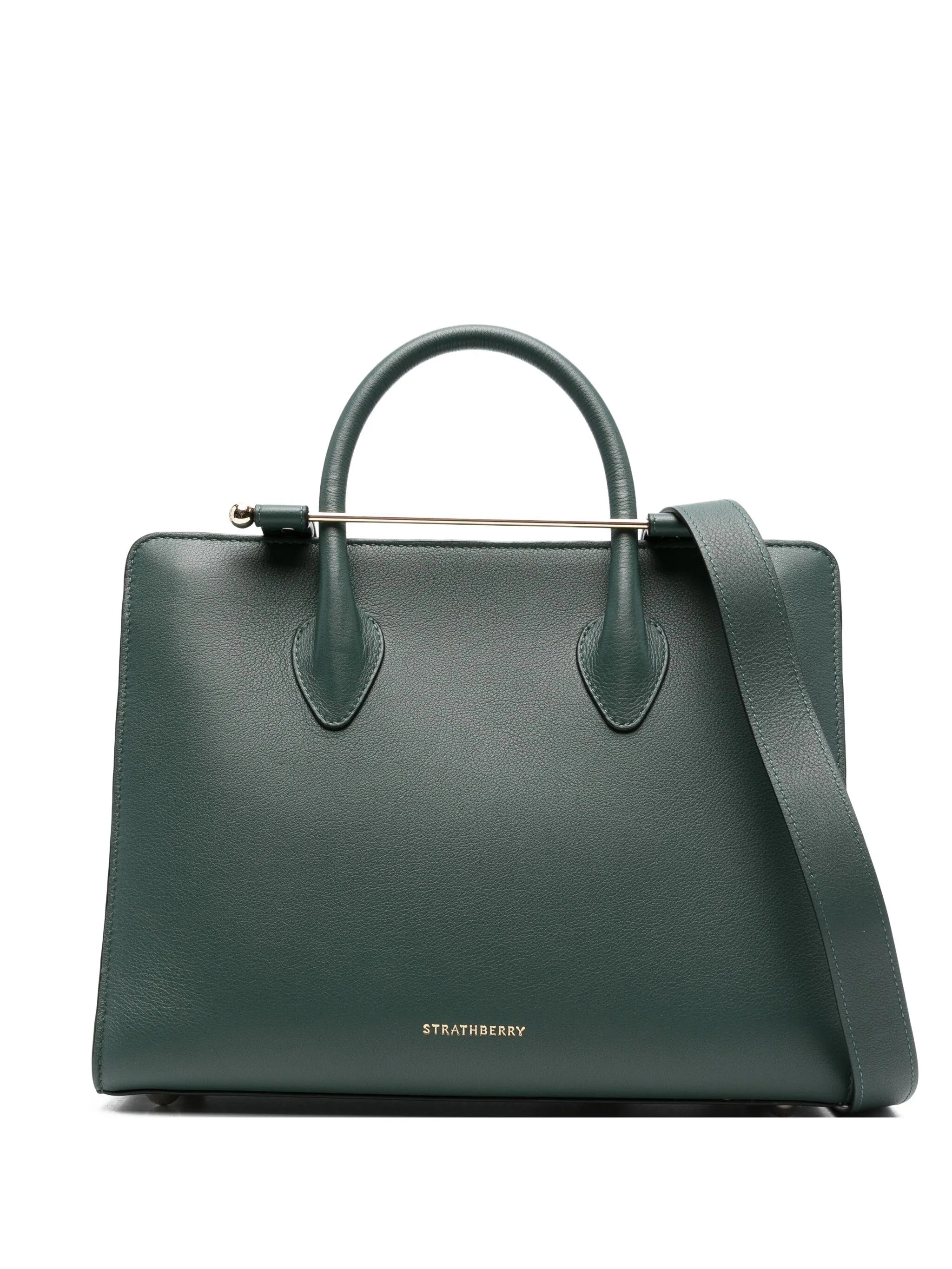 Strathberry Midi Tote (Re) Leather Bottle Green – Balardi