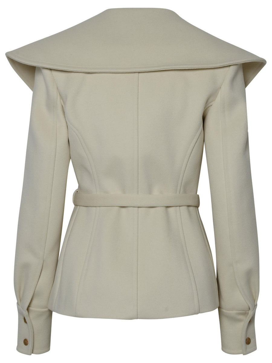 Balmain Cream Wool Short Coat | Balardi