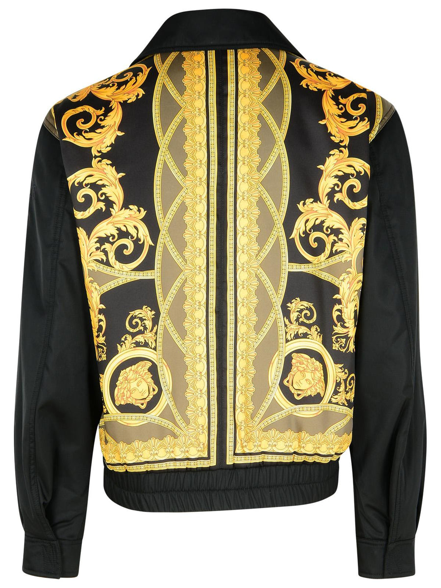 Versace Bomber Jacket In Black Polyamide | Balardi