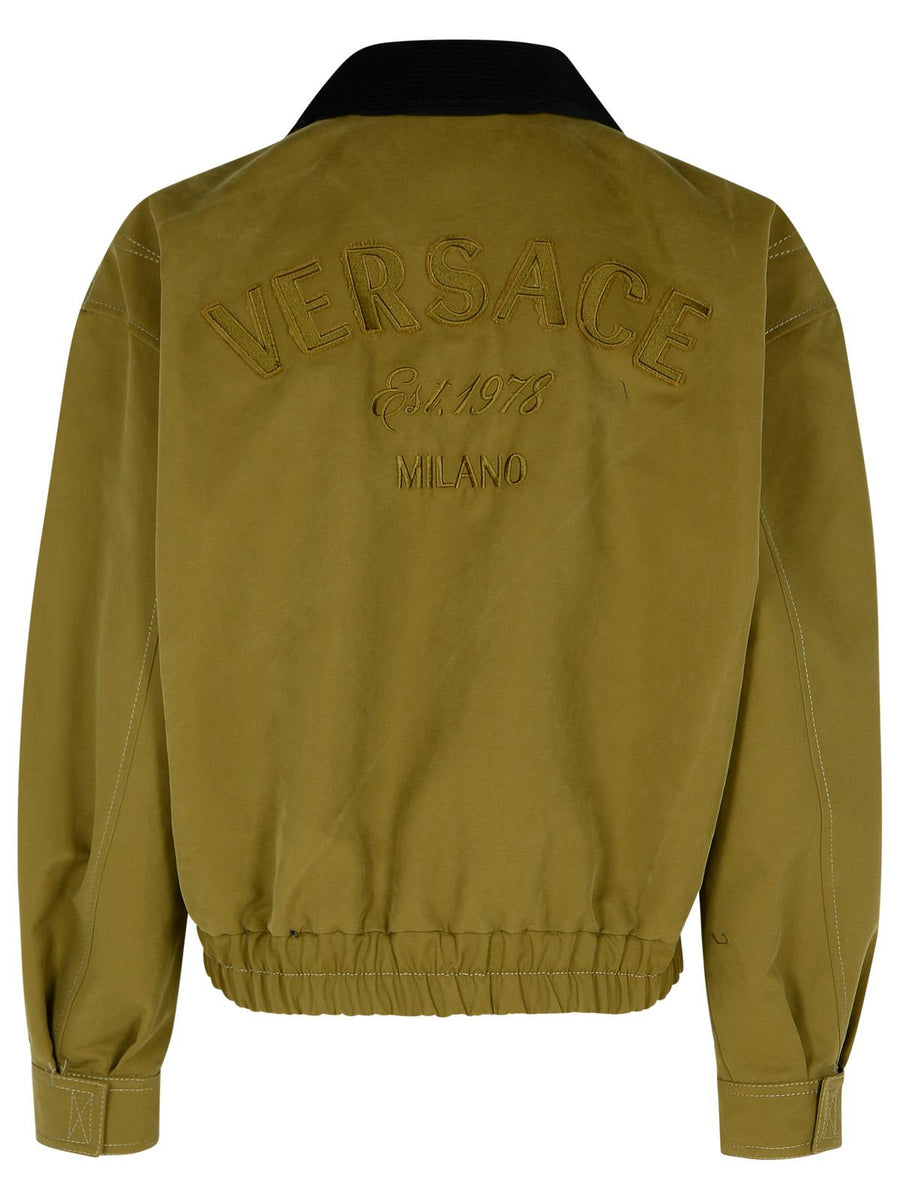 Versace Bomber Jacket In Green Cotton | Balardi