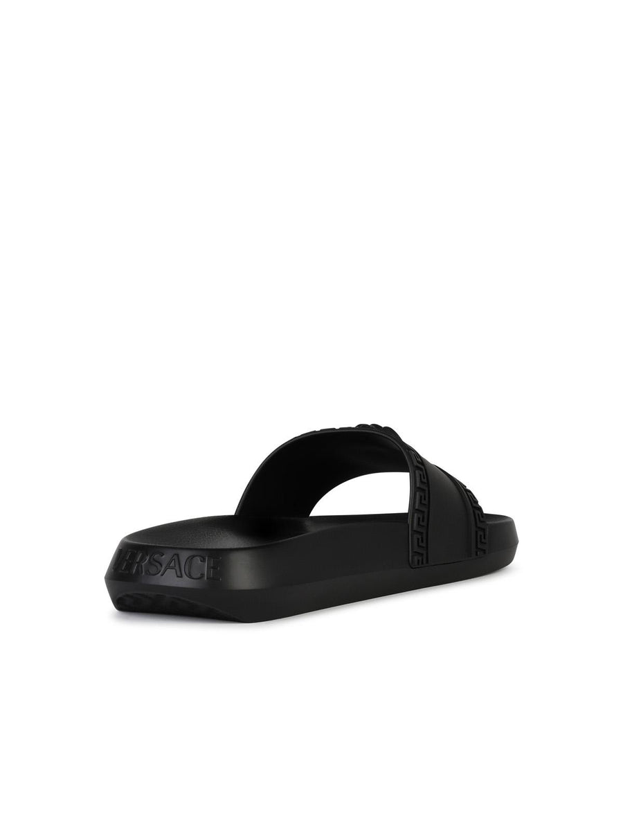 Versace Black Rubber Slippers | Balardi