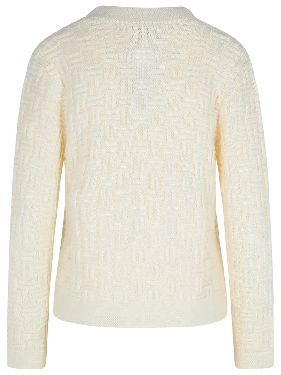 Casablanca White Wool Cardigan | Balardi