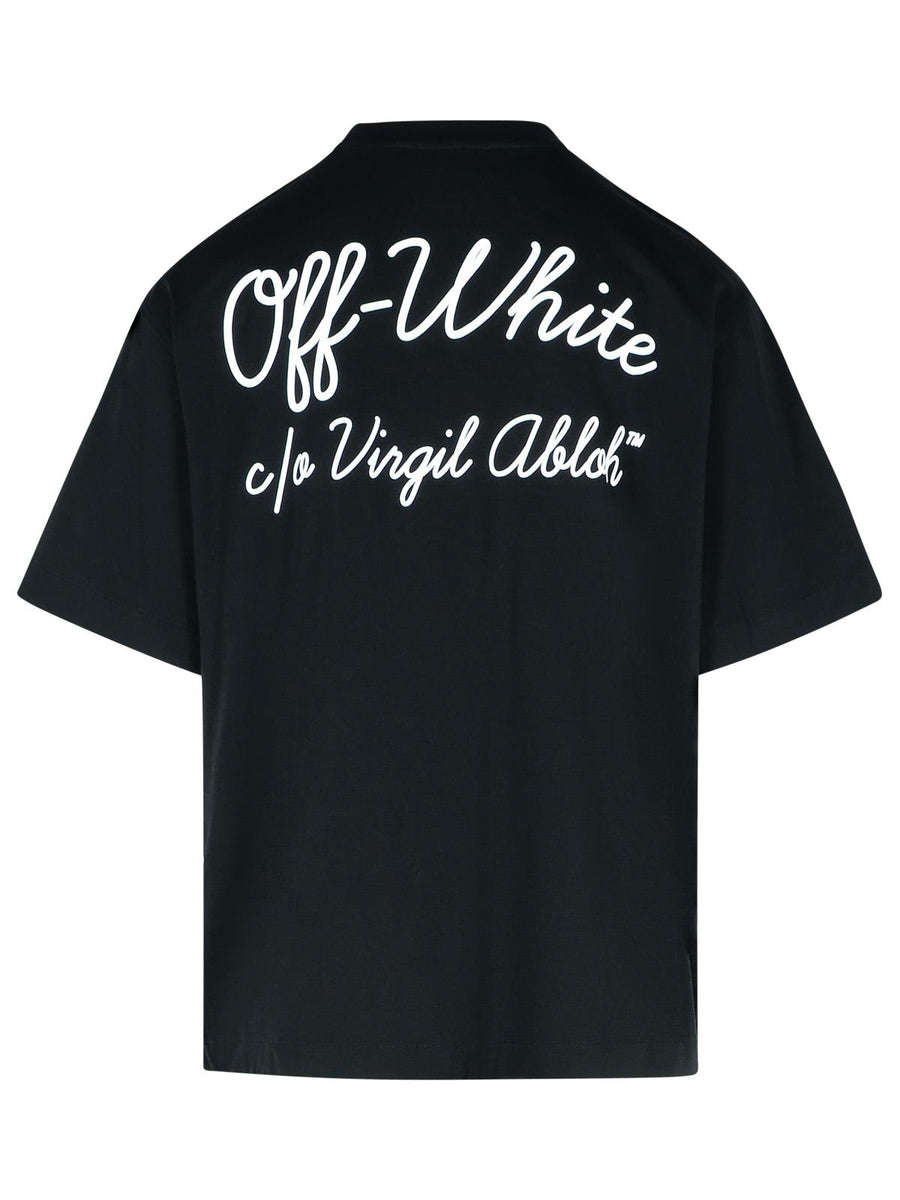 Off White 'Script Skate' Black Cotton T Shirt | Balardi