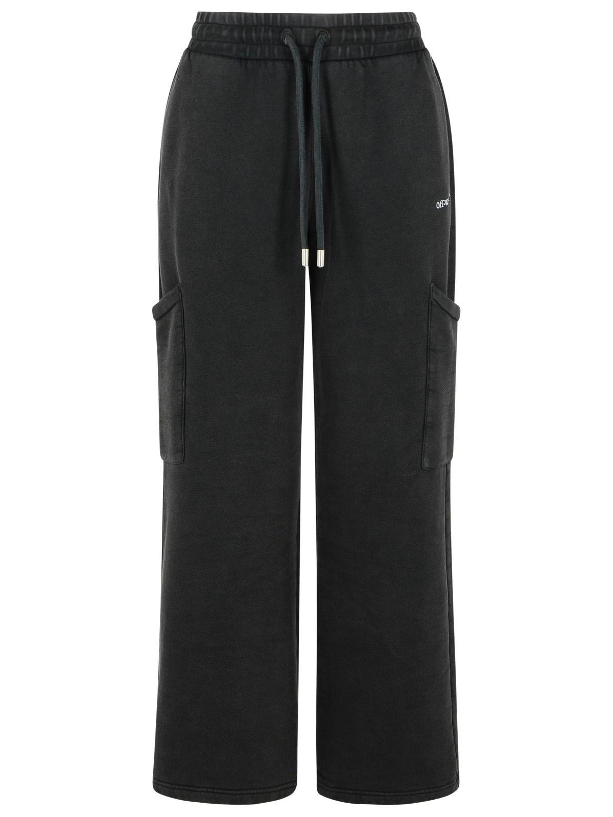 Off White Cargo Book' Black Cotton Pants – Balardi