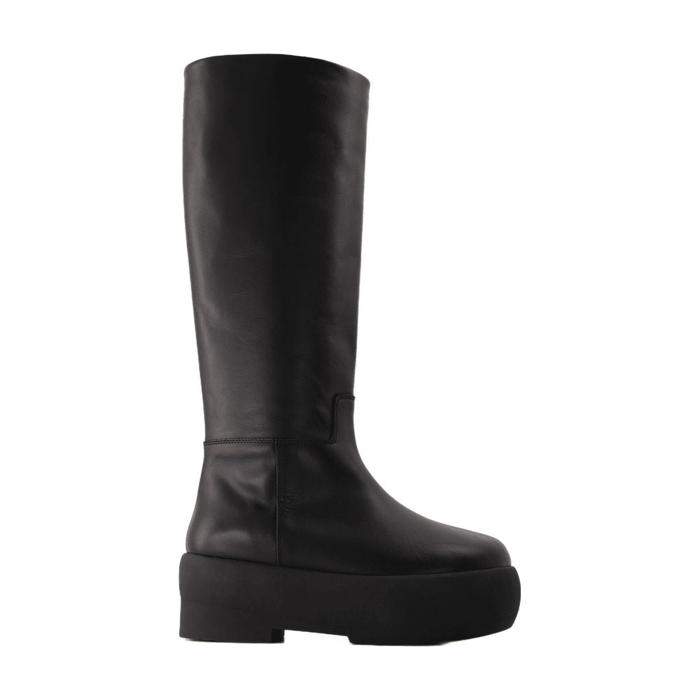 Tubular Boots In Black Leather – Balardi
