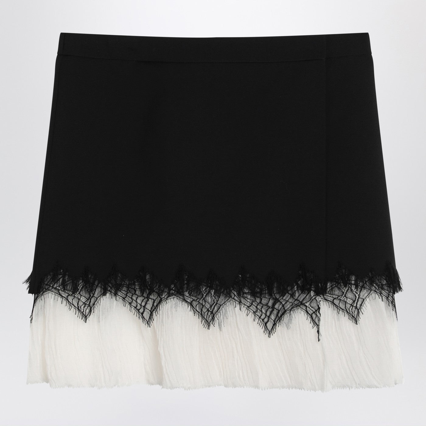 Alexander Mc Queen Mini Skirt With Black/Ivory Spider Lace – Balardi