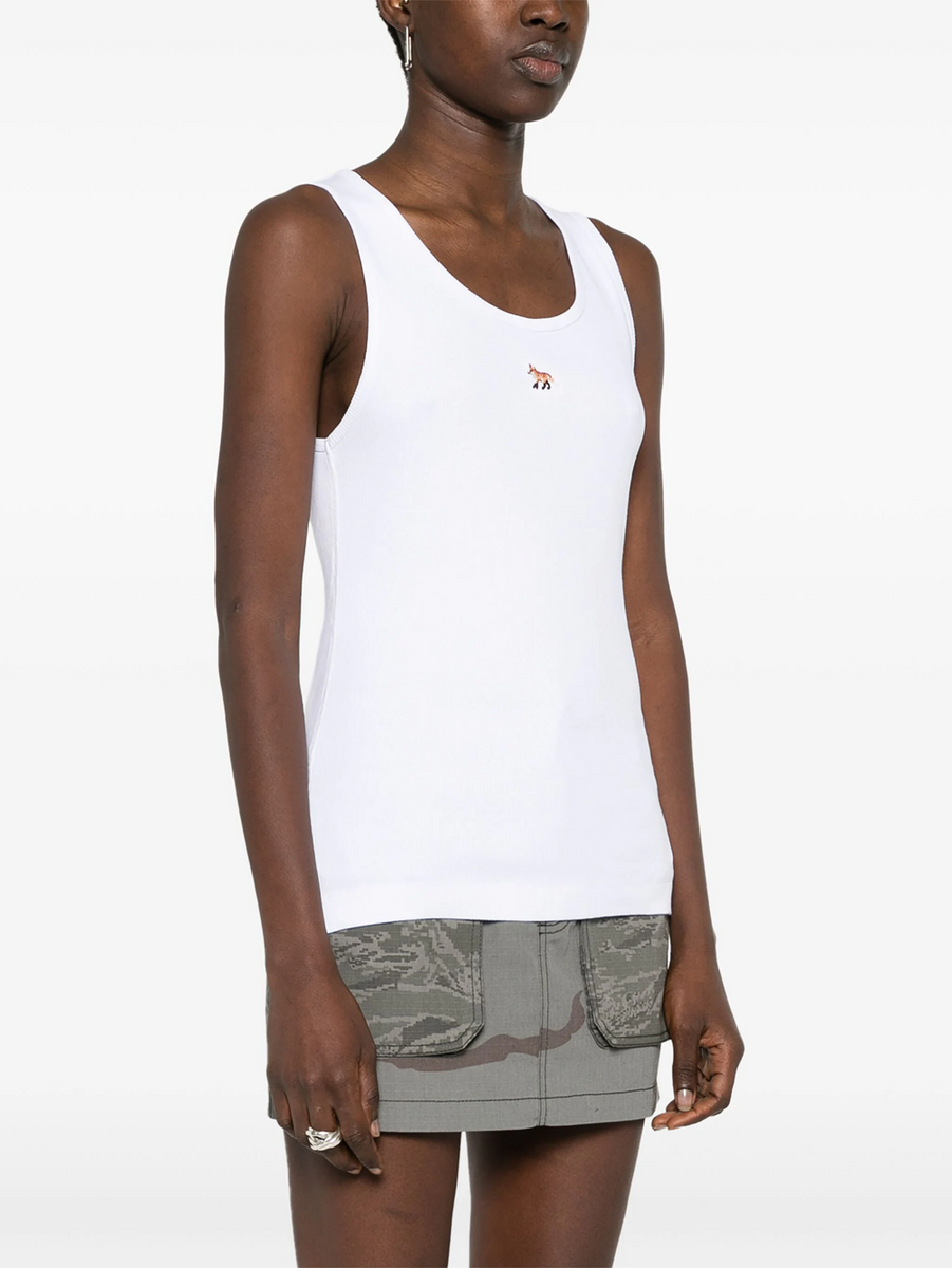 Maison Kitsune` Ribbed Tank Top With Fox Motif | Balardi