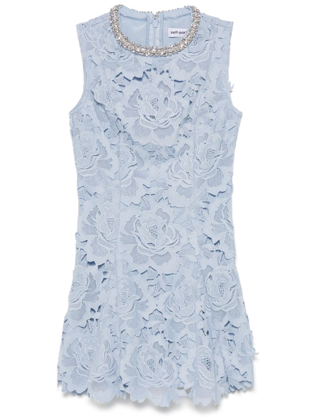 Self Portrait Short Dress With Floral Lace – Balardi