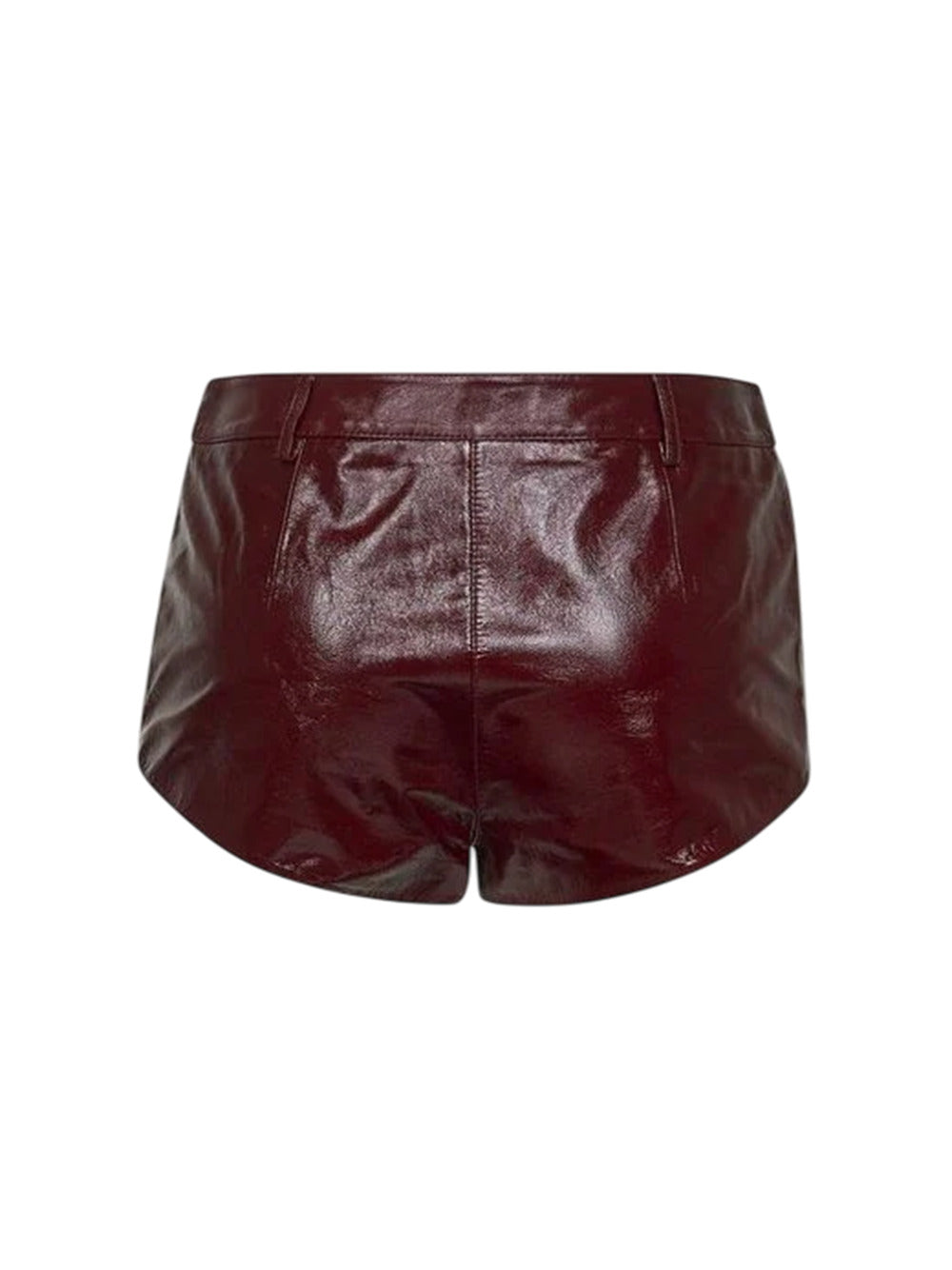 Self Portrait Women`s Red Zipper Leather Shorts – Balardi