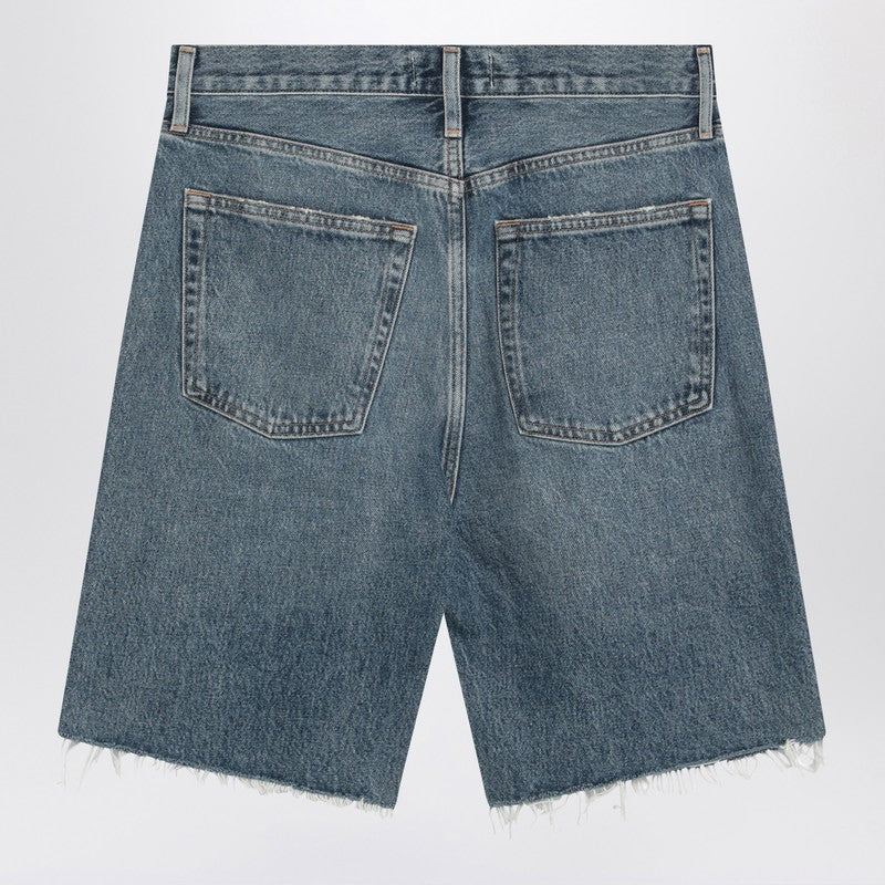 Agolde Raw Cut Blue Denim Shorts | Balardi