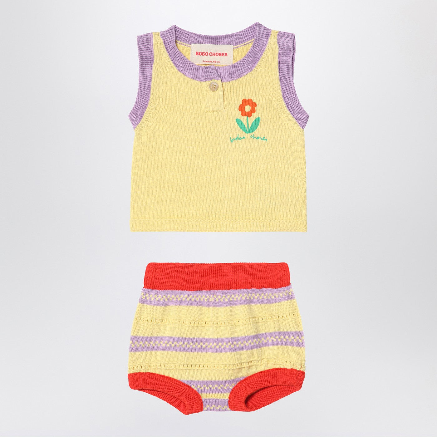 Bobo Choses Two Piece Set Light Yellow With Flower – Balardi